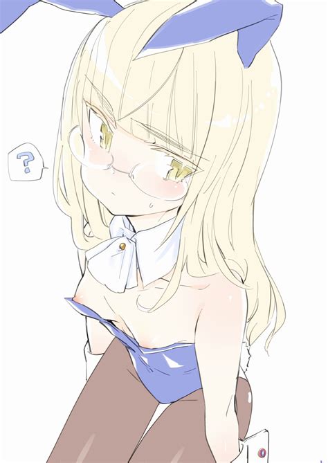 Rule 34 Animal Ears Aohashi Ame Blonde Hair Blue Leotard Blush