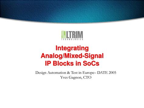 Ppt Integrating Analogmixed Signal Ip Blocks In Socs Powerpoint