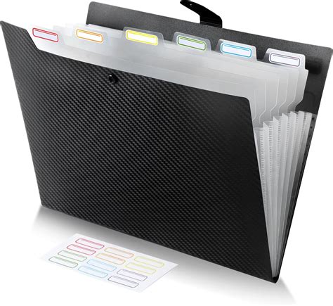 Fretonba Accordion File Organiser 7 Pockets Expanding Box File Plastic Document Folders For