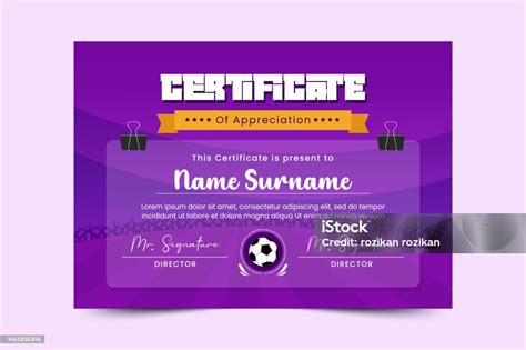 축구 토너먼트 간단하고 우아한 디자인을 사용자 정의하기 쉬운 스포츠 이벤트 인증서 디자인 템플릿 Championship에 대한 스톡 벡터 아트 및 기타 이미지 Istock