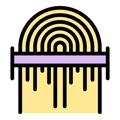Premium Vector Fingerprint Scanning Icon Outline Vector Finger Scan Touch Access Color Flat