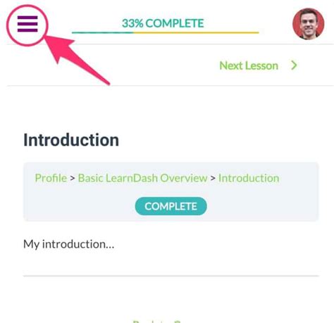 Learndash Focus Mode Sidebar Menu Hamburger Icon Color Ldx Community