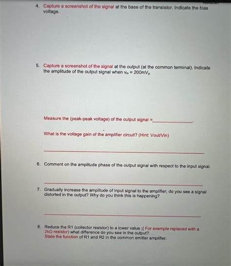 Solved Experiment BJT As An Amplifier A BJT Can Be Chegg Com