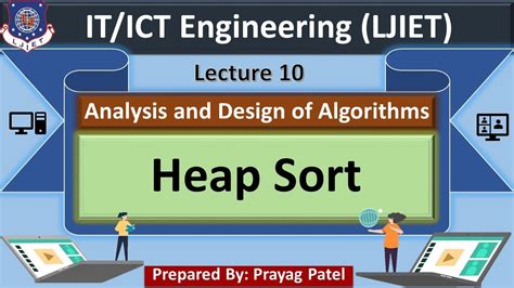 Lec 10heap Sort Analysis And Design Of Algorithms Itict Engineering Youtube