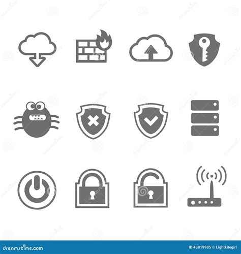 computer network icon set stock vector illustration of connection