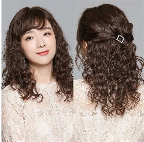 米緹雅假髮☆╯全頂式真髮☆碎瀏海 手織頂心 羊毛捲 小捲燙 氣質假髮 中長捲髮☆真髮☆【fa20】☆╮現貨╭☆ Yahoo拍賣