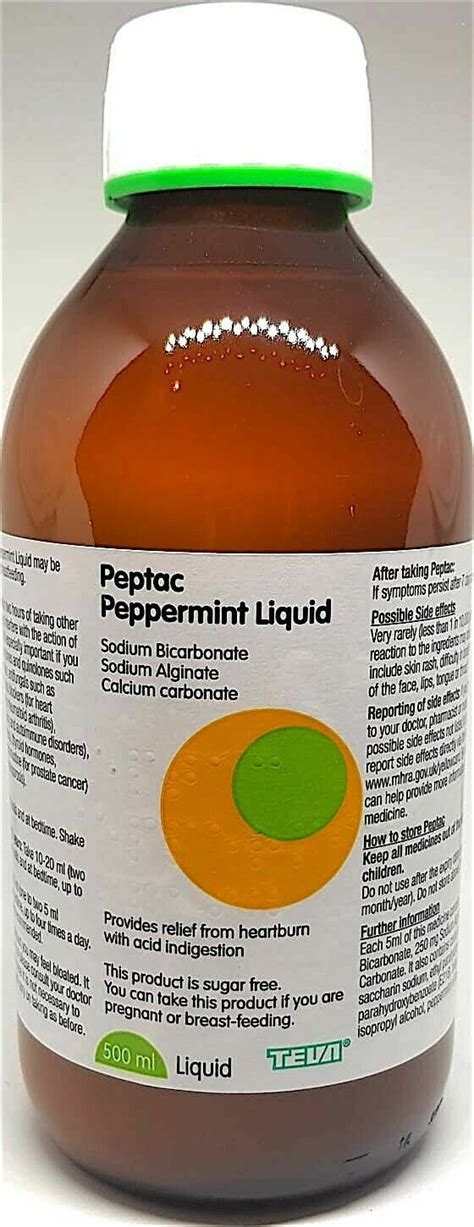 Peptac Liq Peppermint Flavour 50ml For Heartburn And Indigestion Buy Online Free Delivery