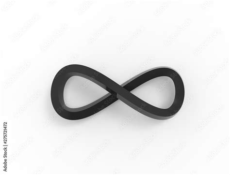 D Rendering Of An Infinity Loop Shape Object Isolated In White Background Stock Illustration