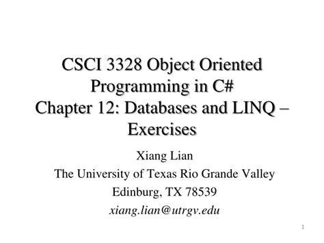 Ppt Csci 3328 Object Oriented Programming In C Chapter 12 Databases