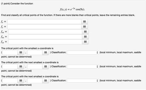 Solved Consider The Function Fxy E 3xcos9y Find