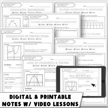 Quadratic Functions Unit Algebra 1 Curriculum Graphing And Solving Quadratics