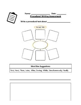 Procedural Writing Template By A Teacher TPT