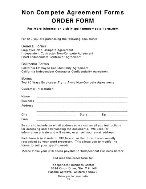 Standard Non Compete Agreement Template Free Employee Non Pete Inside Free Non Compete Agreement