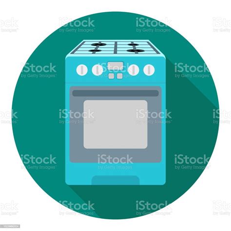 흰색 배경에 고립 된 평면 스타일에 부엌 난로 아이콘 가전 제품 기호 스톡 벡터 일러스트입니다 가정 생활에 대한 스톡 벡터 아트 및 기타 이미지 Istock