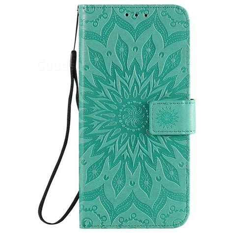 Embossing Sunflower Leather Wallet Case For Xiaomi Redmi Note Green Xiaomi Redmi Note