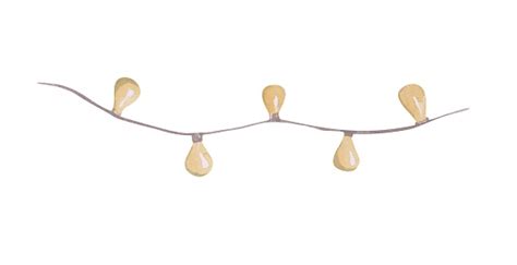 갈랜드는 흰색 배경에 고립되어 있습니다 수채화 전구 클립 아트 노란색 전구 그림 손으로 그린 크리스마스 화환 휴일 장식 개체 정원 조명 12월에 대한 스톡 벡터 아트 및