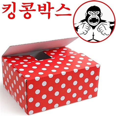 킹콩박스 350x230x100 레드 땡땡이 1묶음50장 국산 홈플러스 택배배송
