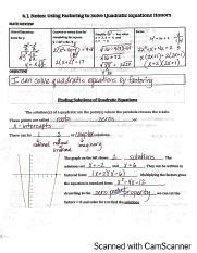 Solving Quadratic Equations Honors Math Review Study Course Hero