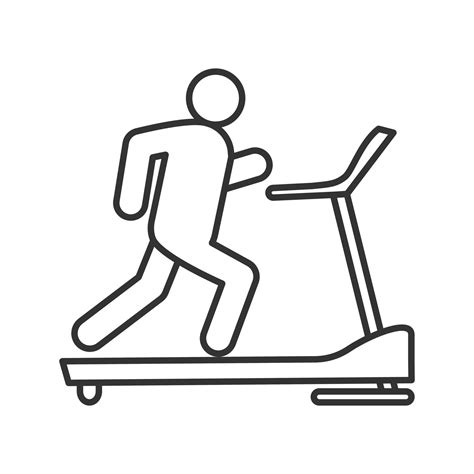 Treadmill Linear Icon Thin Line Illustration Exercise Machine Contour Symbol Vector Isolated
