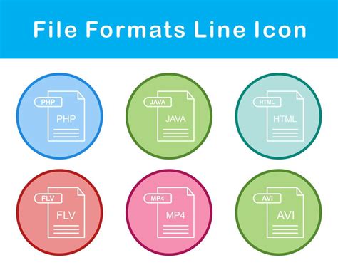 File Formats Vector Icon Set 21360050 Vector Art At Vecteezy