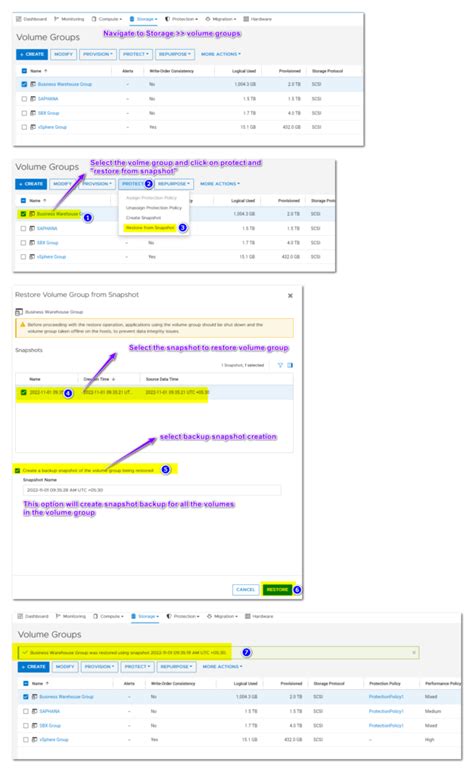 How To Restore A Volume Or Volume Group From A Snapshot In Dell