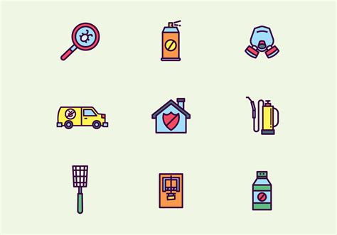 Colorful Outlined Pest Control Icons Vector Art At Vecteezy