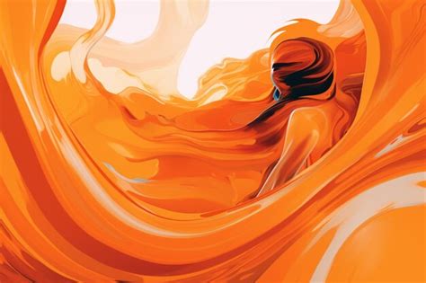 An Orange Background With Swirling Layered Shapes Premium Ai Generated Image