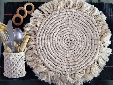 Coton Macrame Table Mat For Home Hotel Restaurant Style Modern At