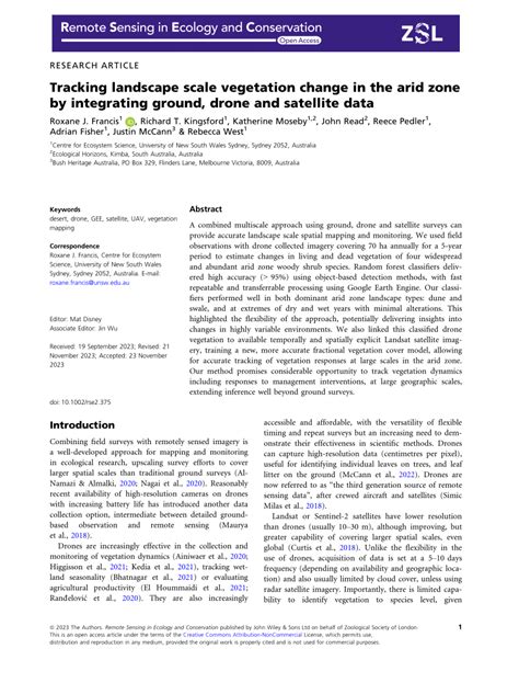 PDF Tracking Landscape Scale Vegetation Change In The Arid Zone By Integrating Ground Drone