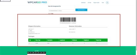 Wpcargo Track Result Form WPCargo Track Trace System