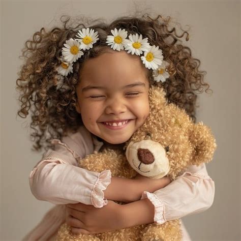 Free Joyful Daisy Hug Image Joyful Girl Teddy Download At Stockcake