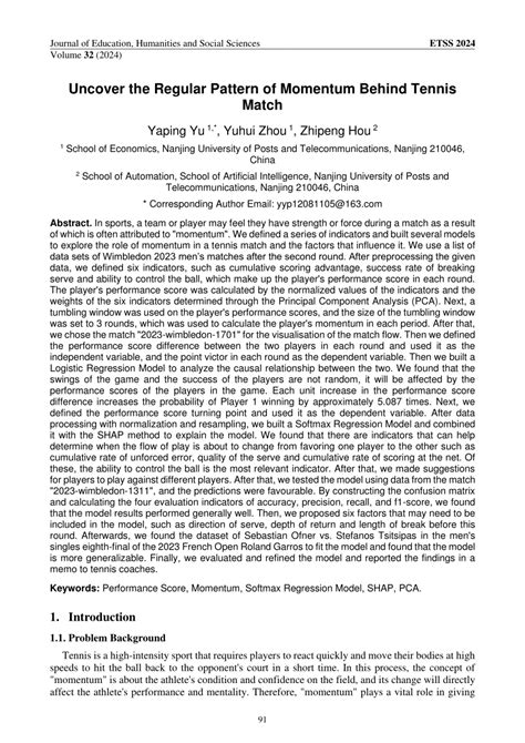 Pdf Uncover The Regular Pattern Of Momentum Behind Tennis Match