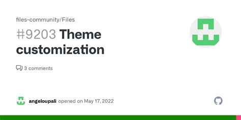 theme customization · issue 9203 · files community files · github