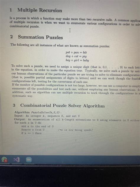 Solved 1 Multiple Recursion Is A Process In Which A Function