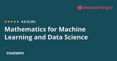 Mathematics For Machine Learning And Data Science Coursera