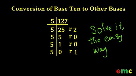 Converting From Base 10 To Other Bases Youtube