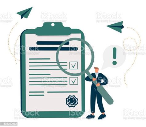 연필 마킹을 가진 남자는 할 일 목록에 작업을 완료 시간 관리의 개념 작업 계획 방법 일상 목표와 성과의 조직 배너 포스터에 대한 플랫 벡터 일러스트레이션 가공의 인물에