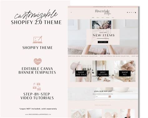 Shopify Theme Blush Minimal By Macarons And Mimosas On Creativemarket Shopify Theme