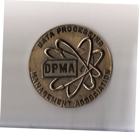 Data Processing Management Assoc DPMA 4 3 4 Inch Bronze Logo 1970 S
