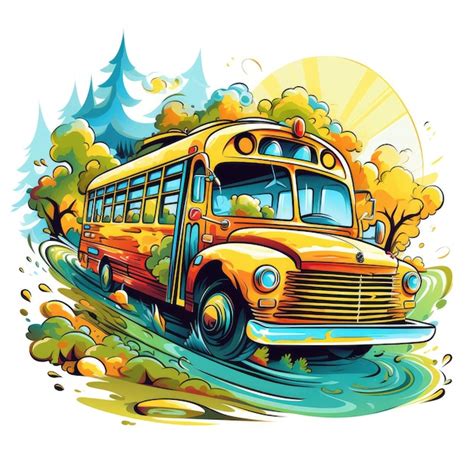 Premium Ai Image Crazy Commute A Vibrant School Bus Arrival Filled