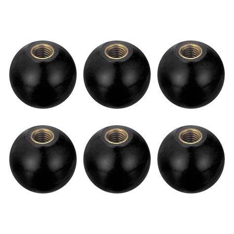 6pack Threaded Ball Knobs 516 118 Female Thread Black Thermoset