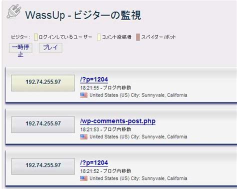 外部ツールは不要！wordpressのアクセス解析ツール「wassup Real Time Analytics」 Techmemo