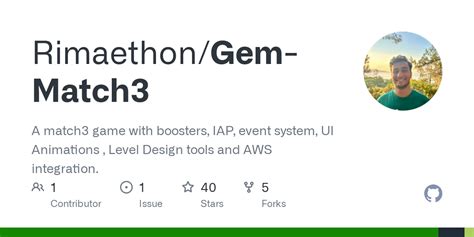 GitHub Rimaethon Gem Match3 A Match3 Game With Boosters IAP Event System UI Animations