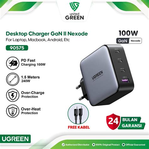 Jual UGREEN Kepala Charger Fast Charging 100W GaN Nexode Type C USB A Muti Port PD Fast Charging