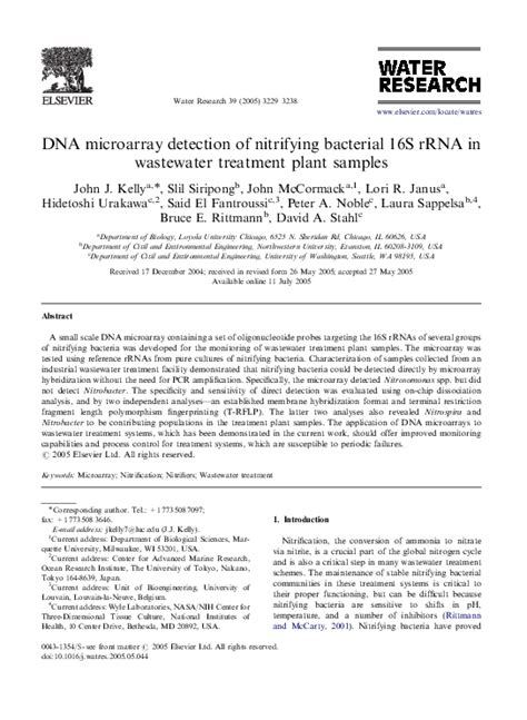 Pdf Dna Microarray Detection Of Nitrifying Bacterial 16s Rrna In