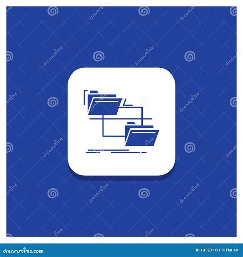 Blue Round Button For Folder File Management Move Copy Glyph Icon