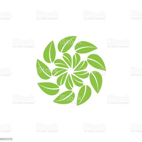 회전된 잎 또는 잎 소용돌이 로고 디자인에 대 한 자연 로고 템플릿입니다 벡터 일러스트입니다 가을에 대한 스톡 벡터 아트 및 기타 이미지 Istock