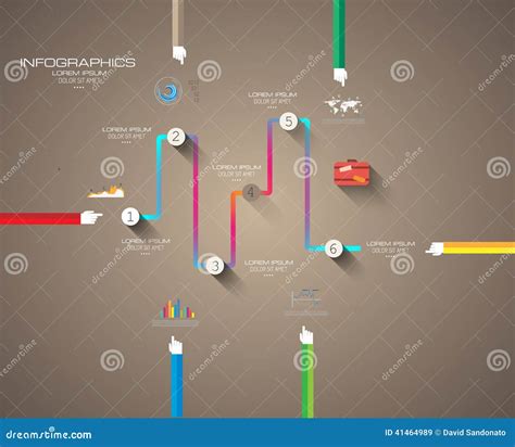 Flat Ui Design Concepts For Unique Infographics Cartoon Vector 41464989