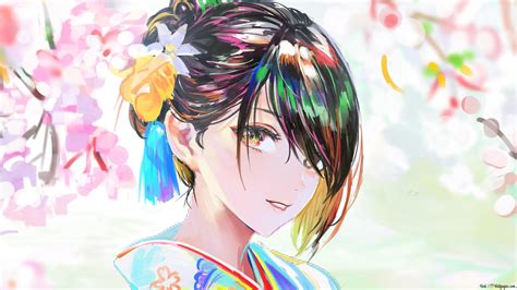 Anime Girl With Dark Brown Hair And Hazel Eyes