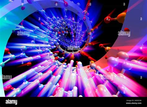 Dna Helix Computer Artwork Of The Double Helix Of Dna Deoxyribonucleic Acid Viewed From The